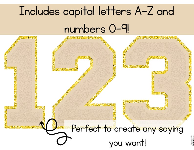 Varsity Letters Tan Varsity Letter PNG Alphabet Bulletin - Etsy