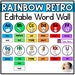 Rainbow Word Wall | Primary Rainbow Portable Word Wall | Alphabet Cards ...