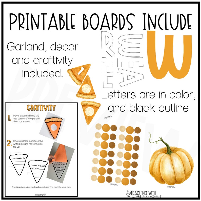 Thanksgiving Themed Bulletin Board Ideas for Fall Bulletin - Etsy