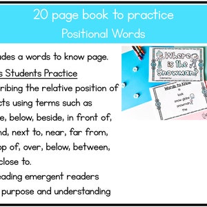 Winter Positional Words Printable Activities - Etsy