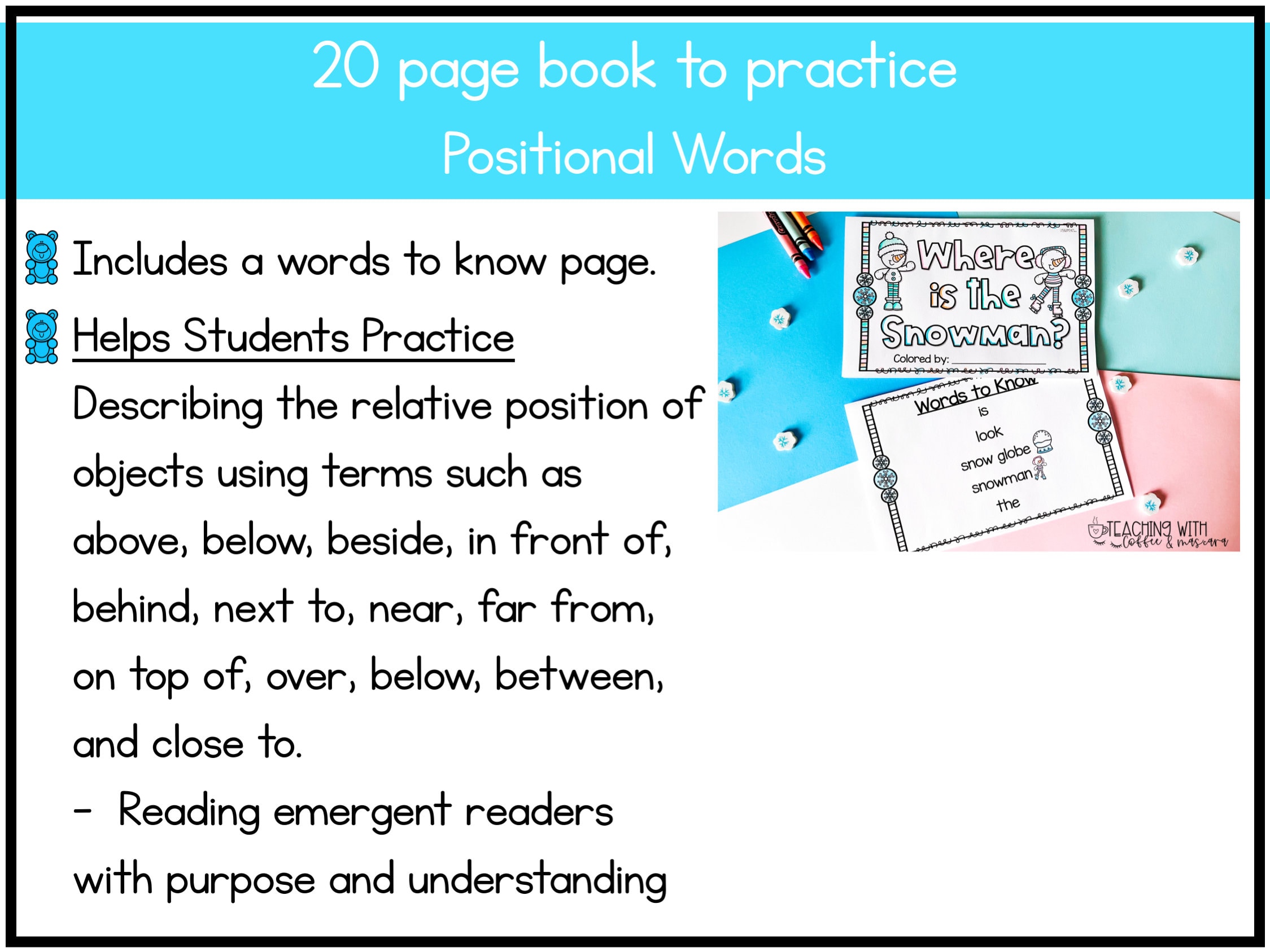 Winter Positional Words Printable Activities - Etsy Canada