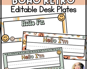 Retro Classroom Decor Desk Name Plates - Etsy