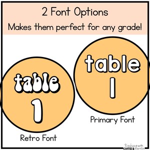 Table Numbers Boho Retro | Retro Groovy Classroom | Classroom Table ...