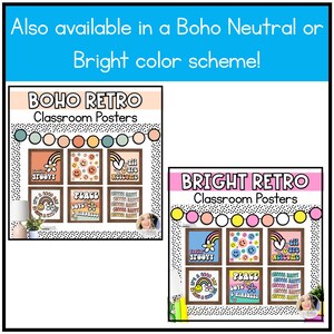 Rainbow Retro Classroom Decor Classroom Printable Posters - Etsy
