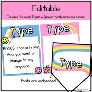 Retro Classroom Decor Birthday Display | Bright Rainbow Birthday ...