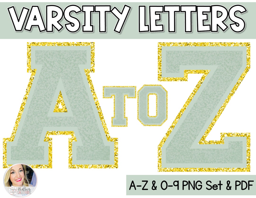 Varsity Letters | Mint | Varsity Letter PNG Alphabet | Bulletin Board ...