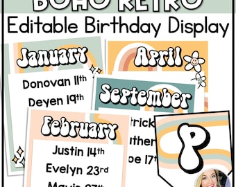 Boho Classroom Birthday Board - Etsy