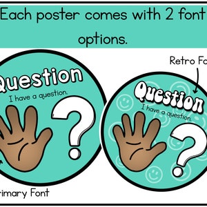 Hand Signal Posters | Retro Classroom Decor | Classroom Printable ...