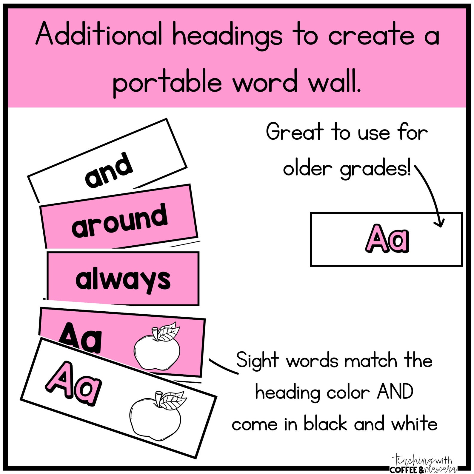 Rainbow Word Wall | Bright Rainbow Portable Word Wall | Alphabet Cards With Pictures | Retro ...