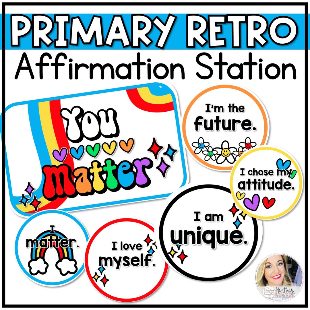 Affirmation Station | Rainbow Positive Affirmations Mirror | Retro ...