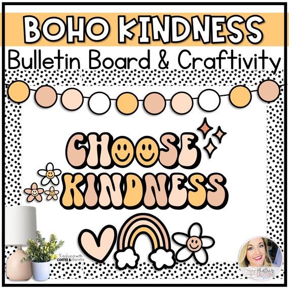 Kindness Bulletin Board Boho Classroom Decor Choose - Etsy
