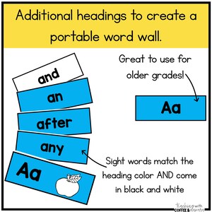 Rainbow Word Wall | Primary Rainbow Portable Word Wall | Alphabet Cards ...