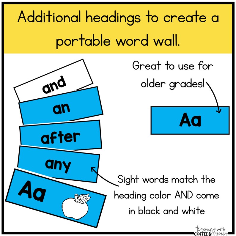 Rainbow Word Wall | Primary Rainbow Portable Word Wall | Alphabet Cards ...