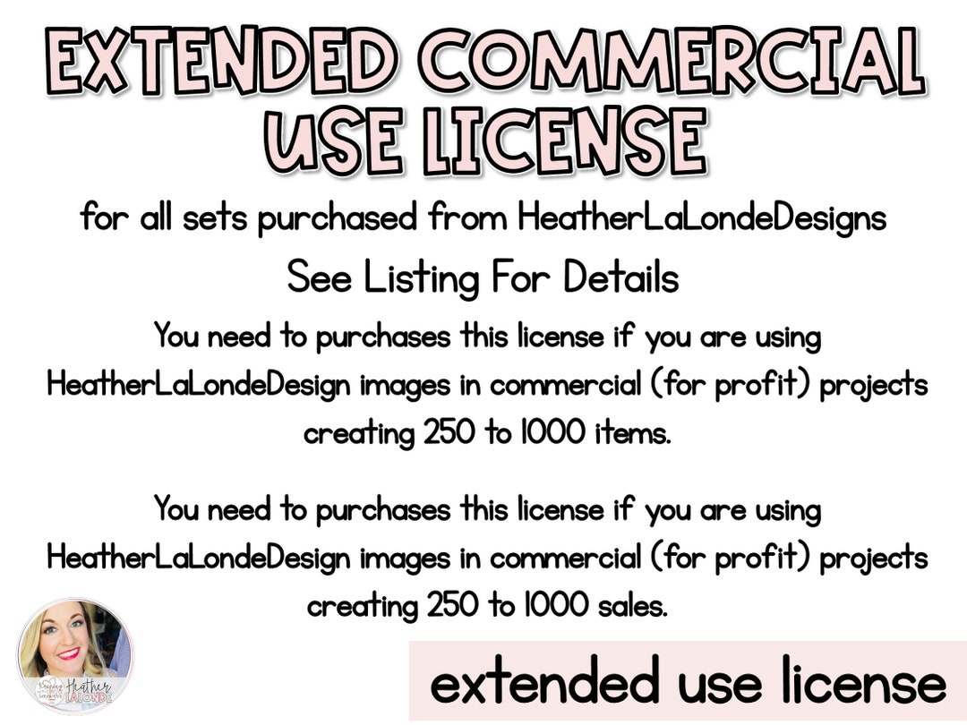 Extended Commercial Use License - Etsy