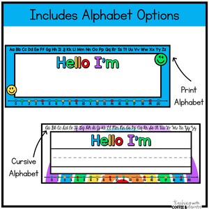 Desk Name Tags Bright Retro | Editable Name Plates | Rainbow Classroom ...