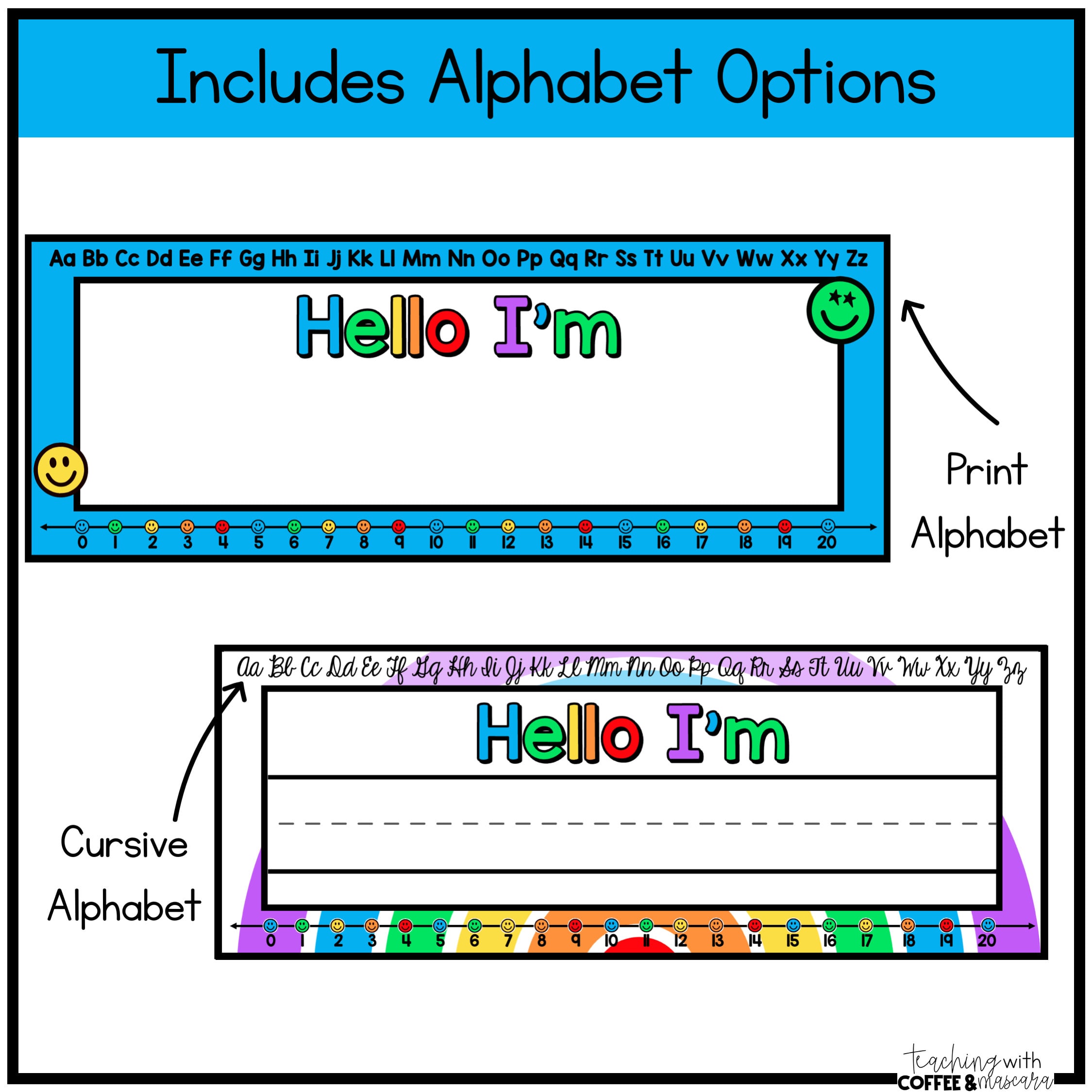 Desk Name Tags Bright Retro | Editable Name Plates | Rainbow Classroom ...