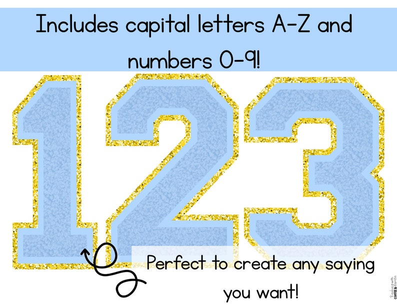 Varsity Letters Sy Blue Varsity Letter PNG Alphabet - Etsy