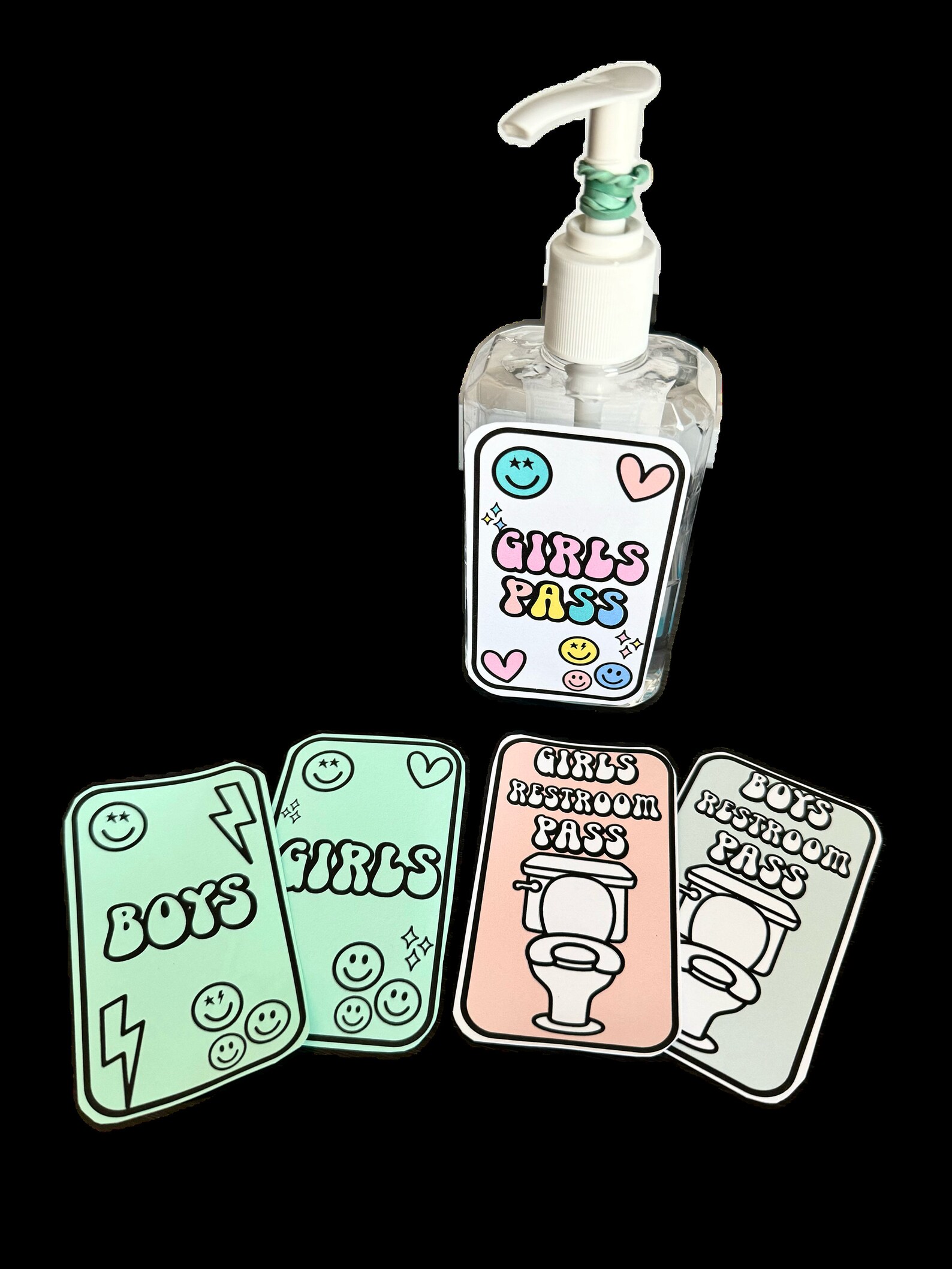 Retro Smiley Face Bathroom Pass | Printable Classroom Restroom Labels ...