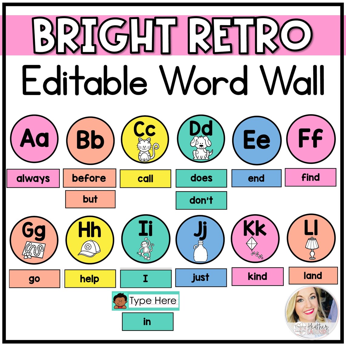 Rainbow Word Wall | Bright Rainbow Portable Word Wall | Alphabet Cards ...