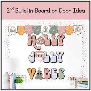 Retro Christmas Bulletin Board or Door Kit | Boho Groovy Classroom ...