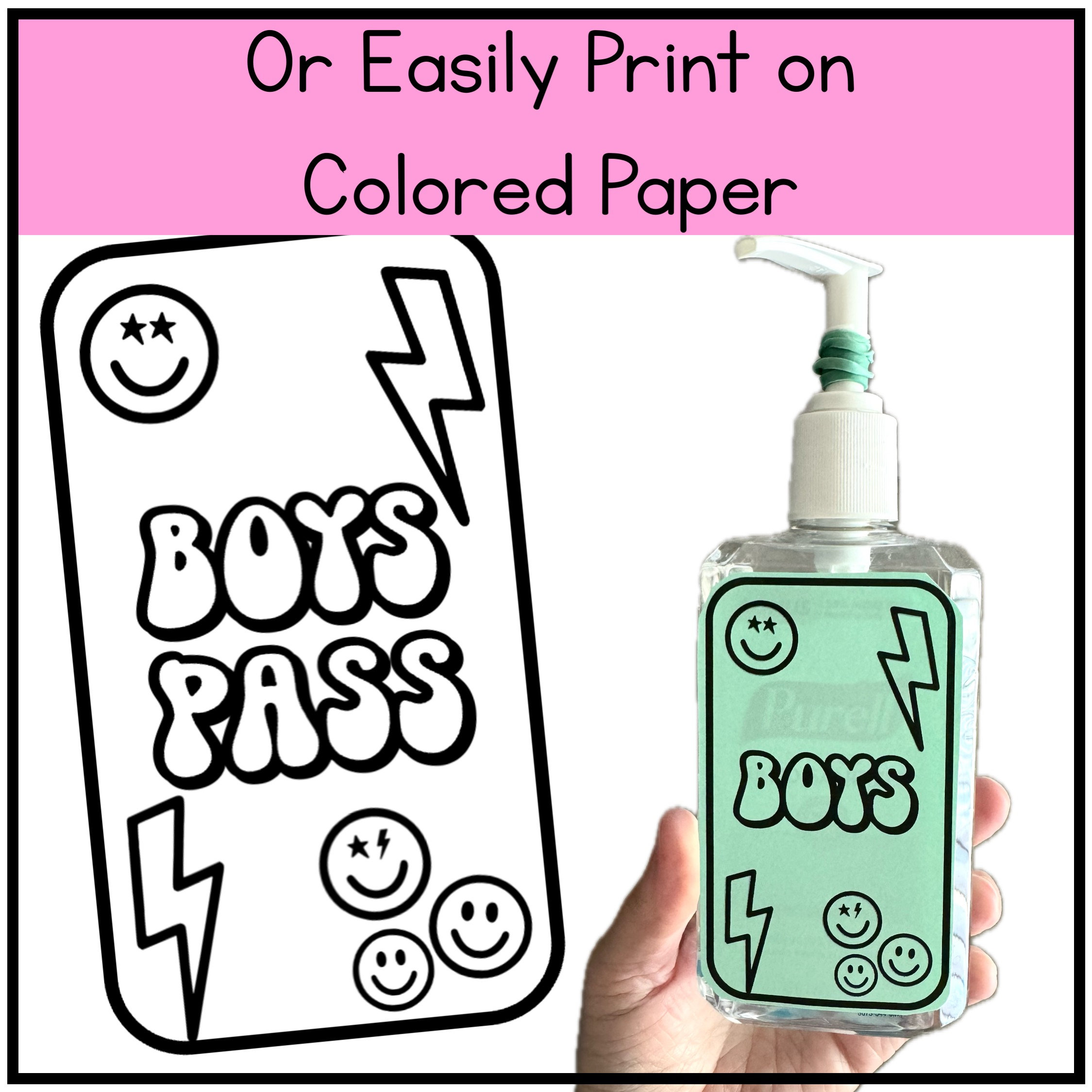 Retro Smiley Face Bathroom Pass | Printable Classroom Restroom Labels ...
