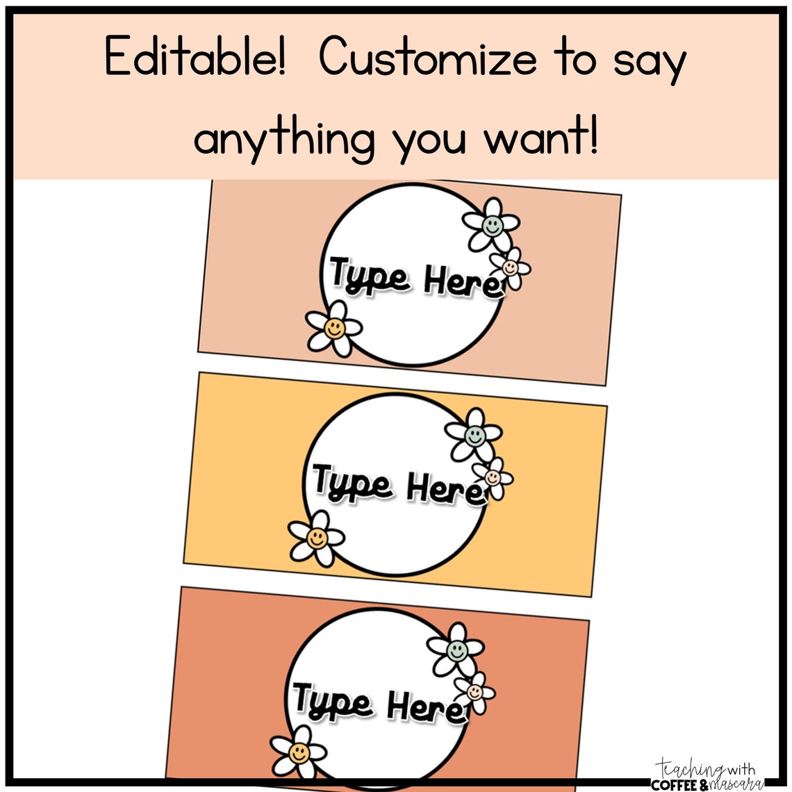 Boho Retro Teacher Toolbox Labels Editable Boho Teacher - Etsy