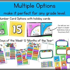 Retro Classroom Calendar Bulletin Board Set | Pocket Chart Calendar ...