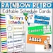 Rainbow Classroom Daily Visual Schedule Cards Editable | Primary ...