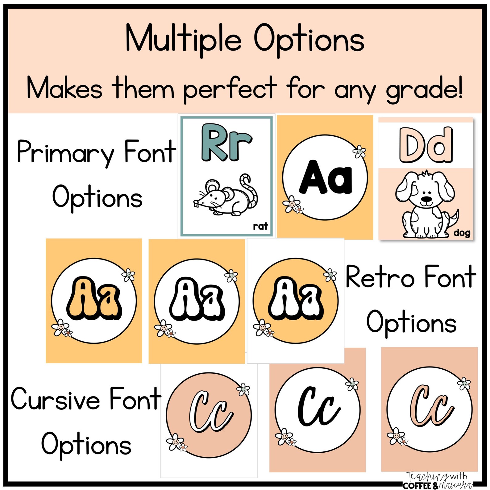 Alphabet Posters Boho Rainbow Cursive Alphabet Alphabet - Etsy