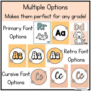 Alphabet Posters | Boho Rainbow Cursive Alphabet | Alphabet Cards With ...