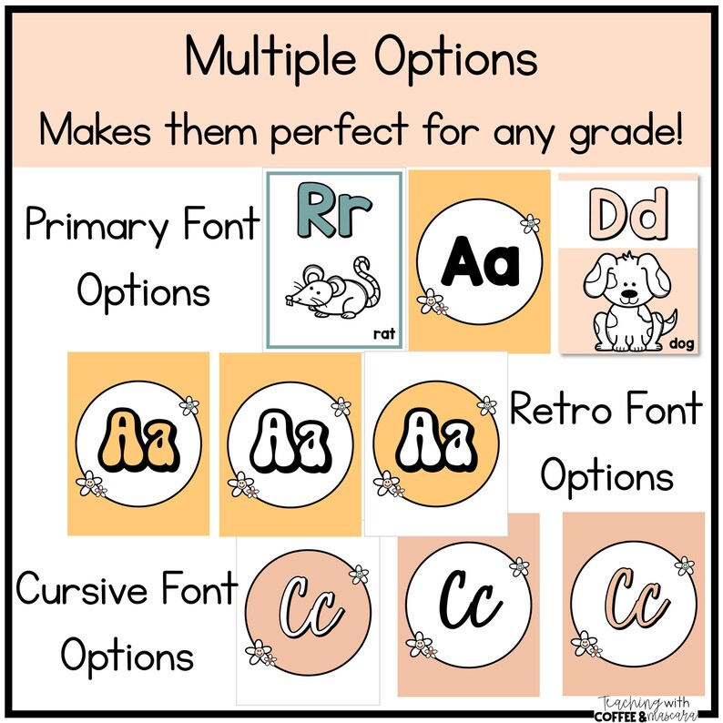 Alphabet Posters Boho Rainbow Cursive Alphabet Alphabet - Etsy