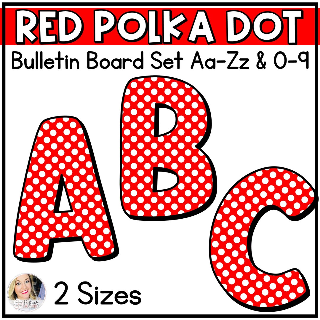 Red Polka Dot Printable Bulletin Board Letters - Etsy