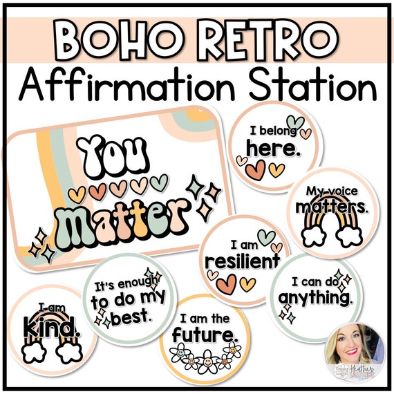 Affirmation Station Boho Rainbow Positive Affirmations - Etsy