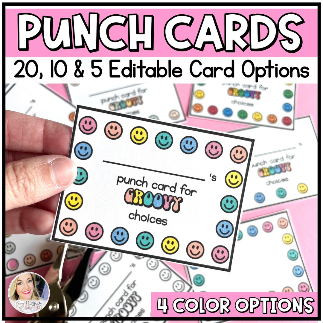 Punch Cards for Kids | Happy Face Punch Cards | Printable Punch Cards ...