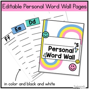 Rainbow Word Wall | Bright Rainbow Portable Word Wall | Alphabet Cards ...