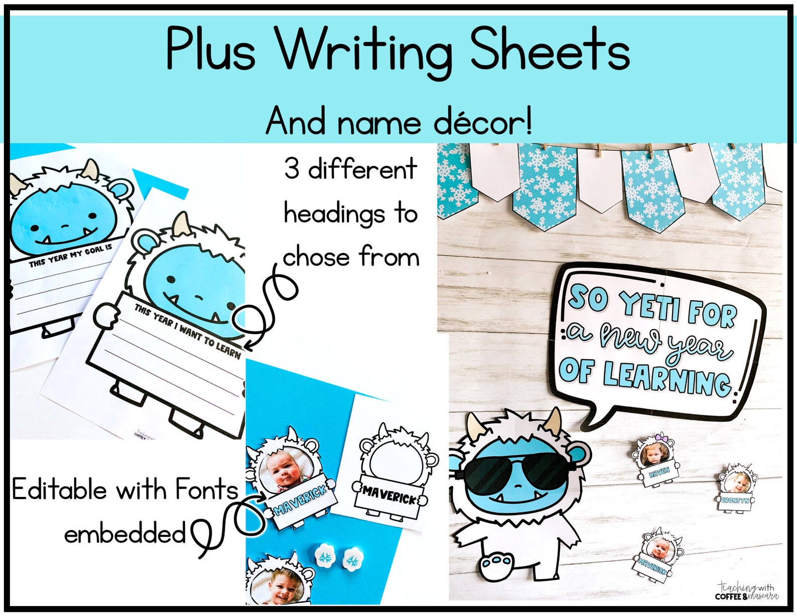 January Bulletin Board Yeti New Years Bulletin Board Kit - Etsy