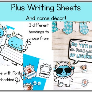 January Bulletin Board | Yeti New Years Bulletin Board Kit - Etsy