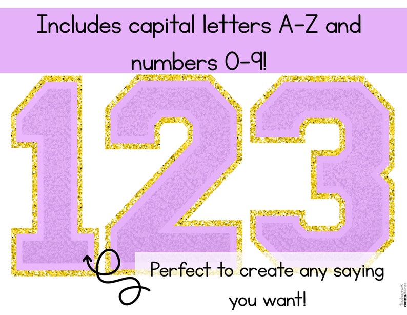 Varsity Letters Purple Varsity Letter PNG Alphabet | Etsy