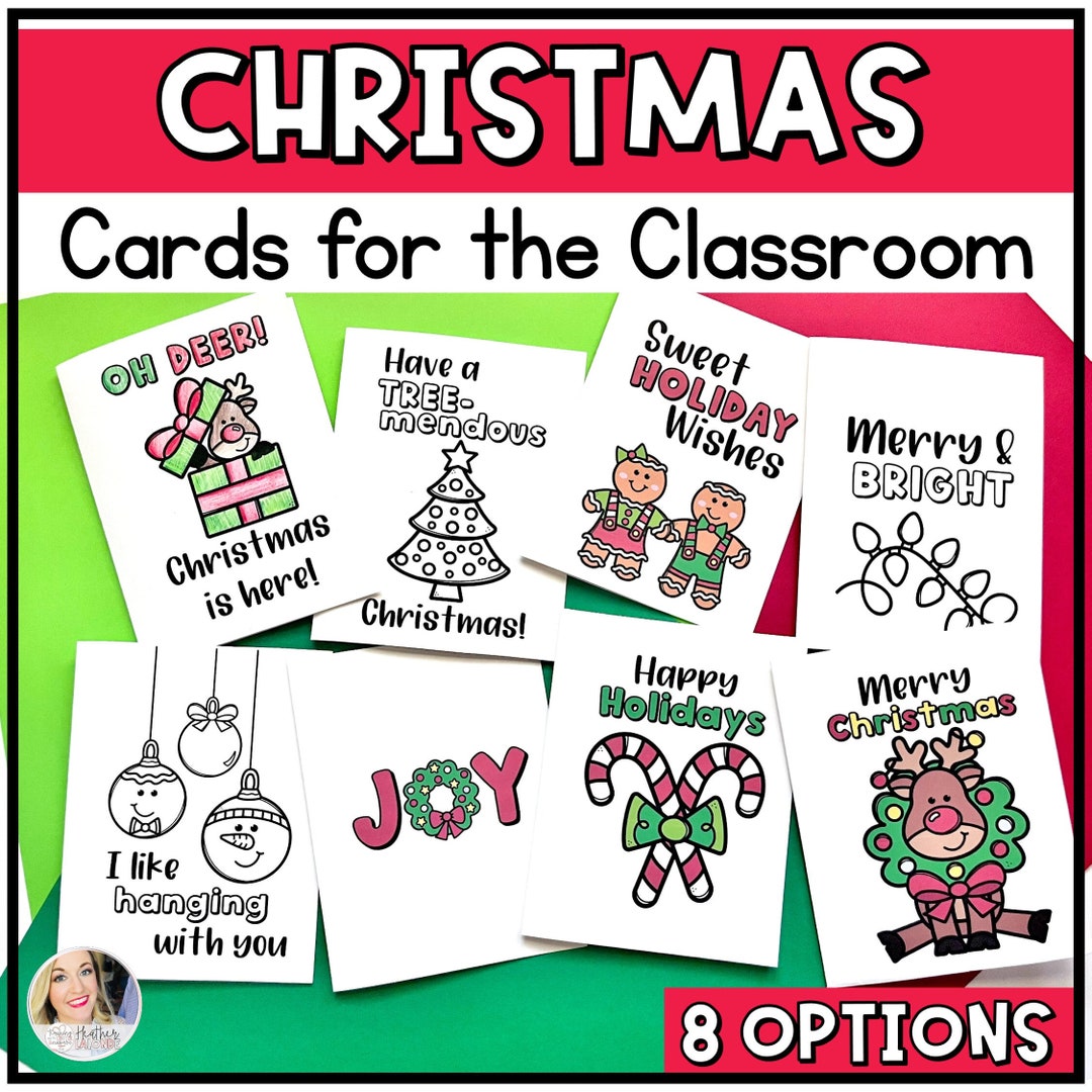 Christmas Cards for Kids | Holiday Coloring Printable Cards | Digital ...