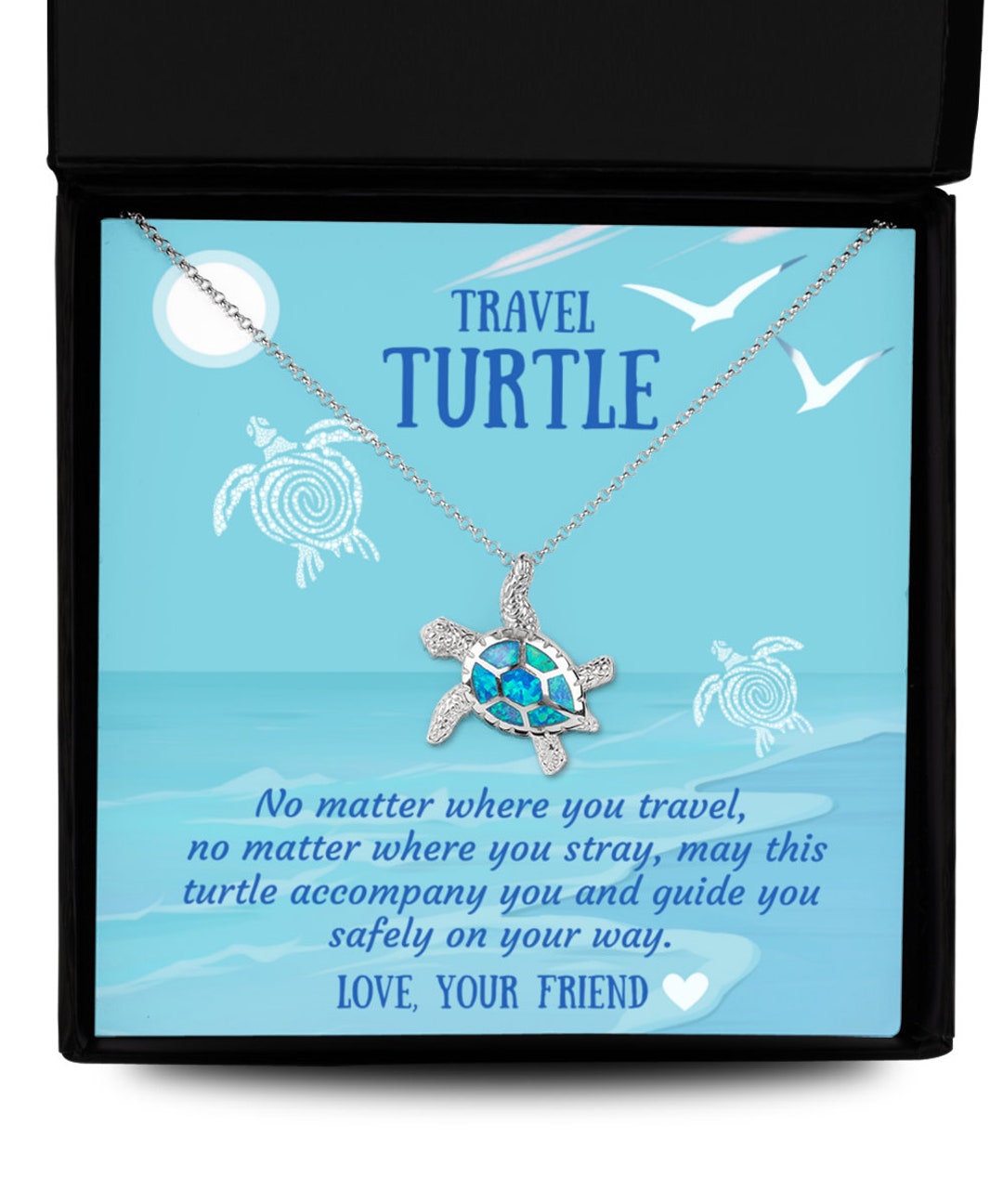 Sea Turtle Wish Necklace, Friendship Birthday Necklace Gift, Best ...