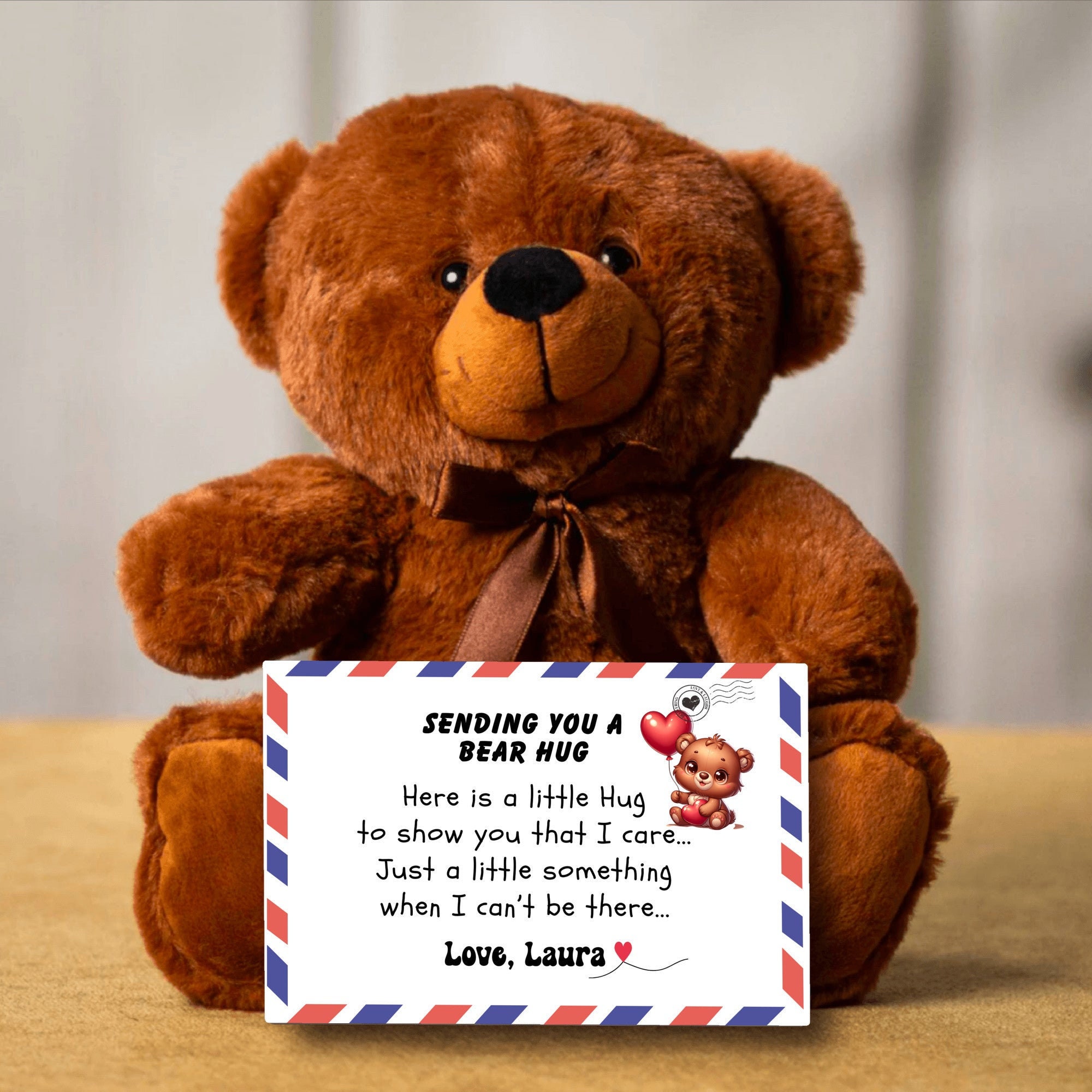Sending You A Bear Hug Personalized Relationships Teddy Bear Sending a ...