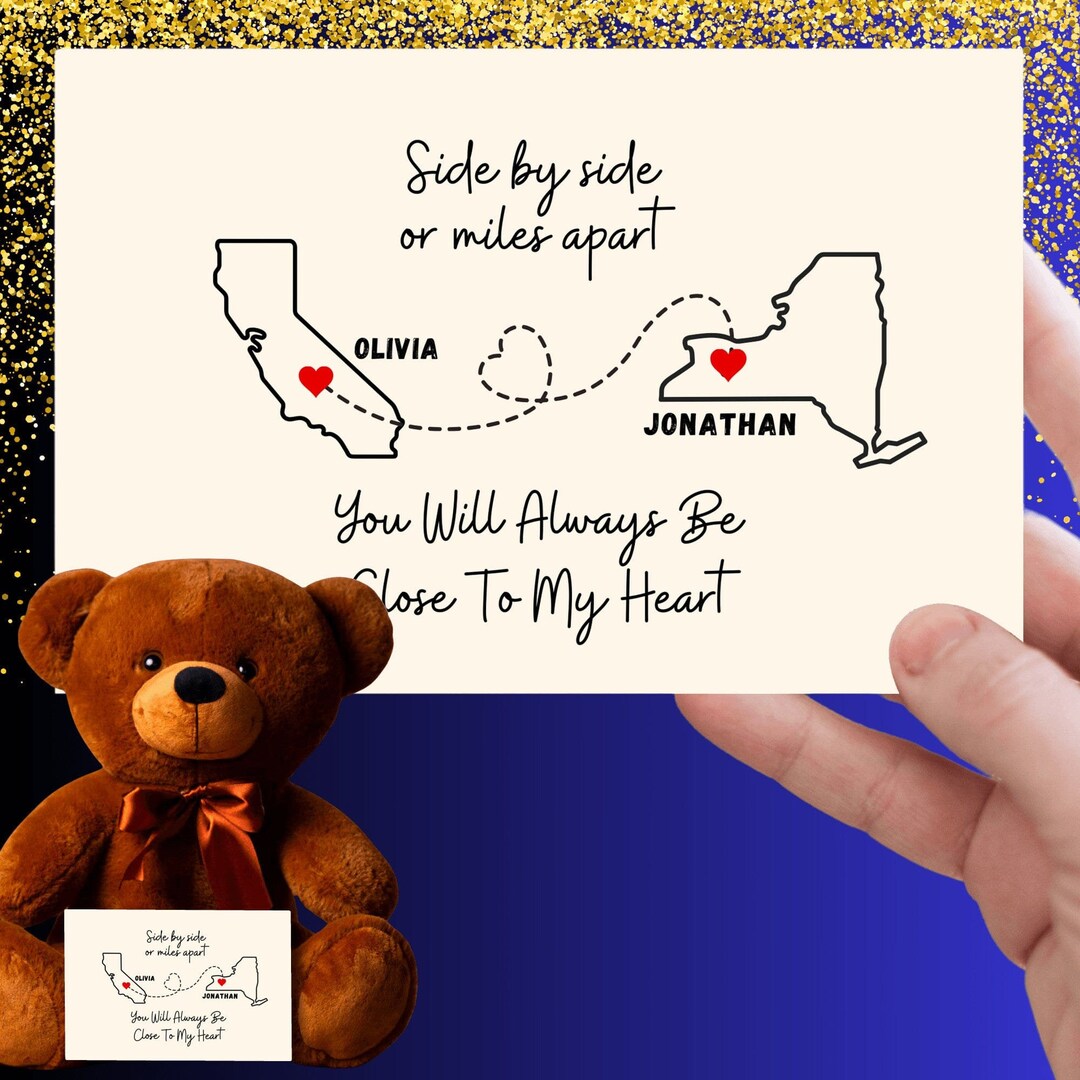 Personalized Long Distance Teddy Bear Custom Relationship Valentine's ...