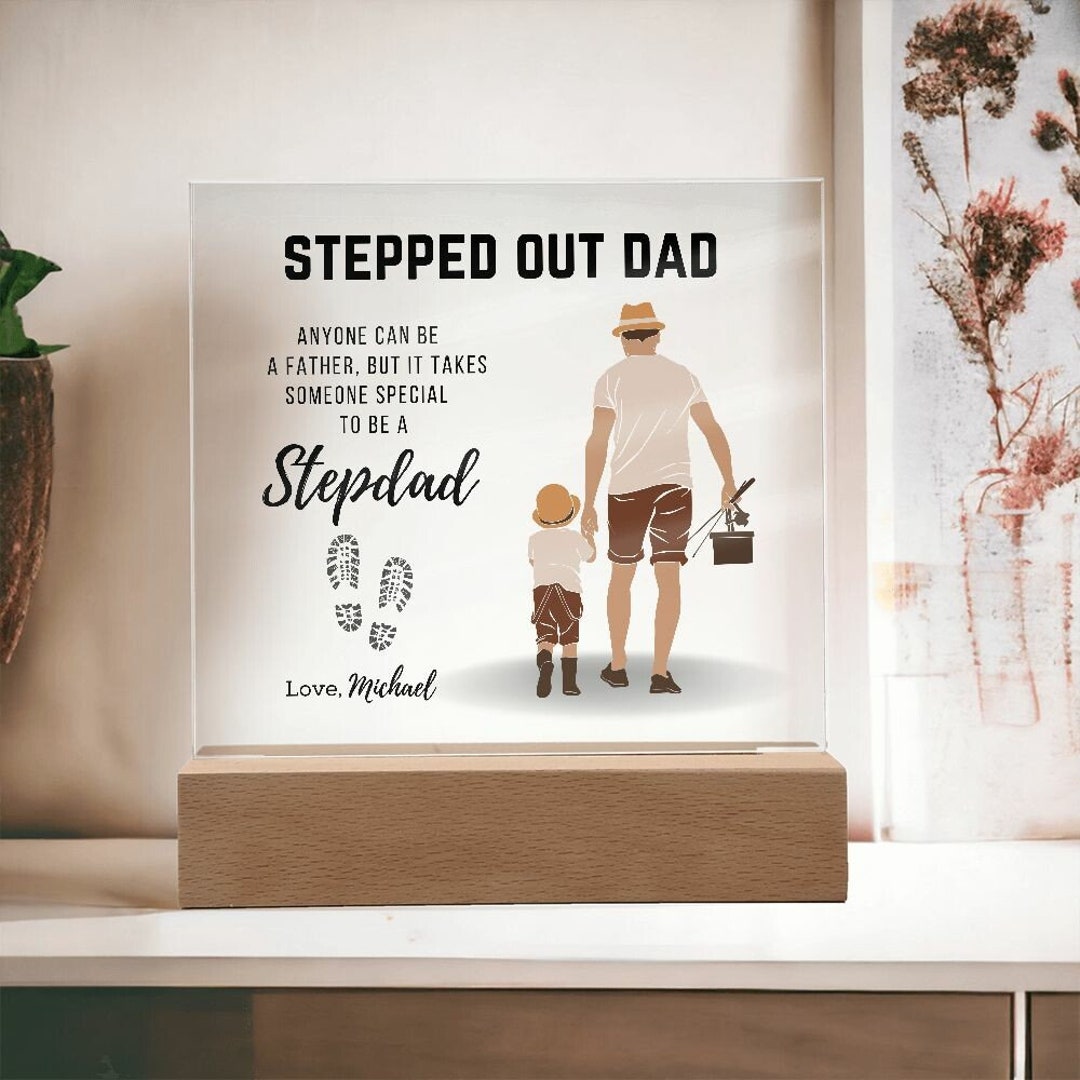 Bonus Dad Plaque, Personalized Acrylic Plaque for Stepdad, Fathers Day ...