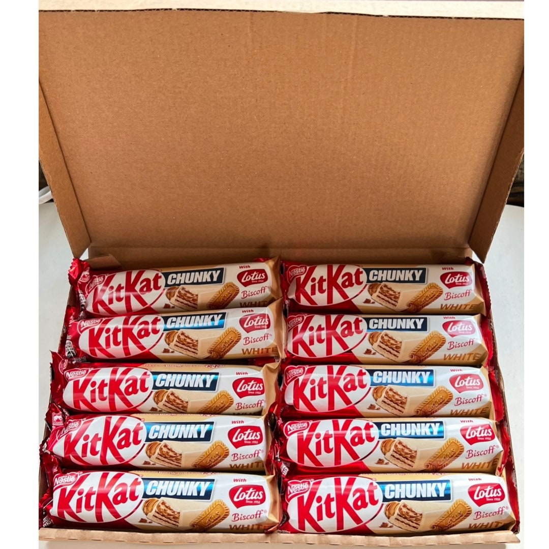 10x Kit Kat Chunky Lotus Biscoff White 42g X 10 Bars Brand New Limited ...