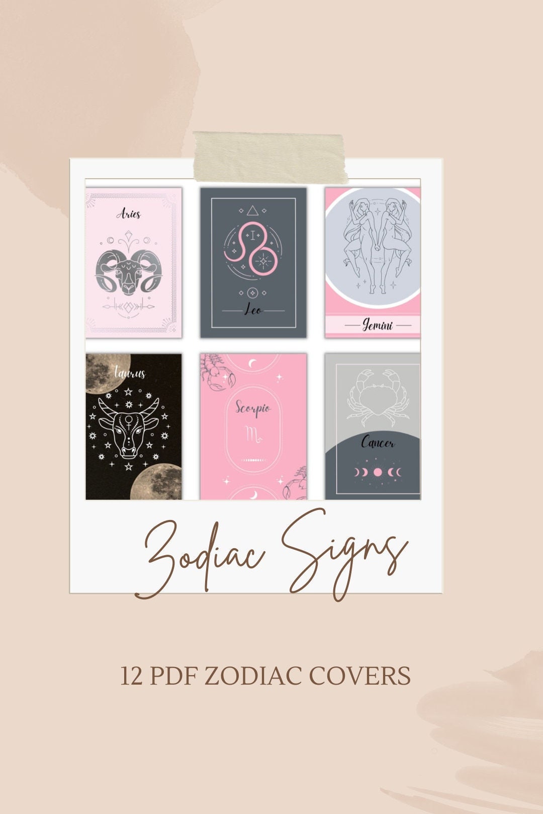 Zodiac Sign PDF 12 Zodiac Signs Printable Horoscope Art Astrology Art ...
