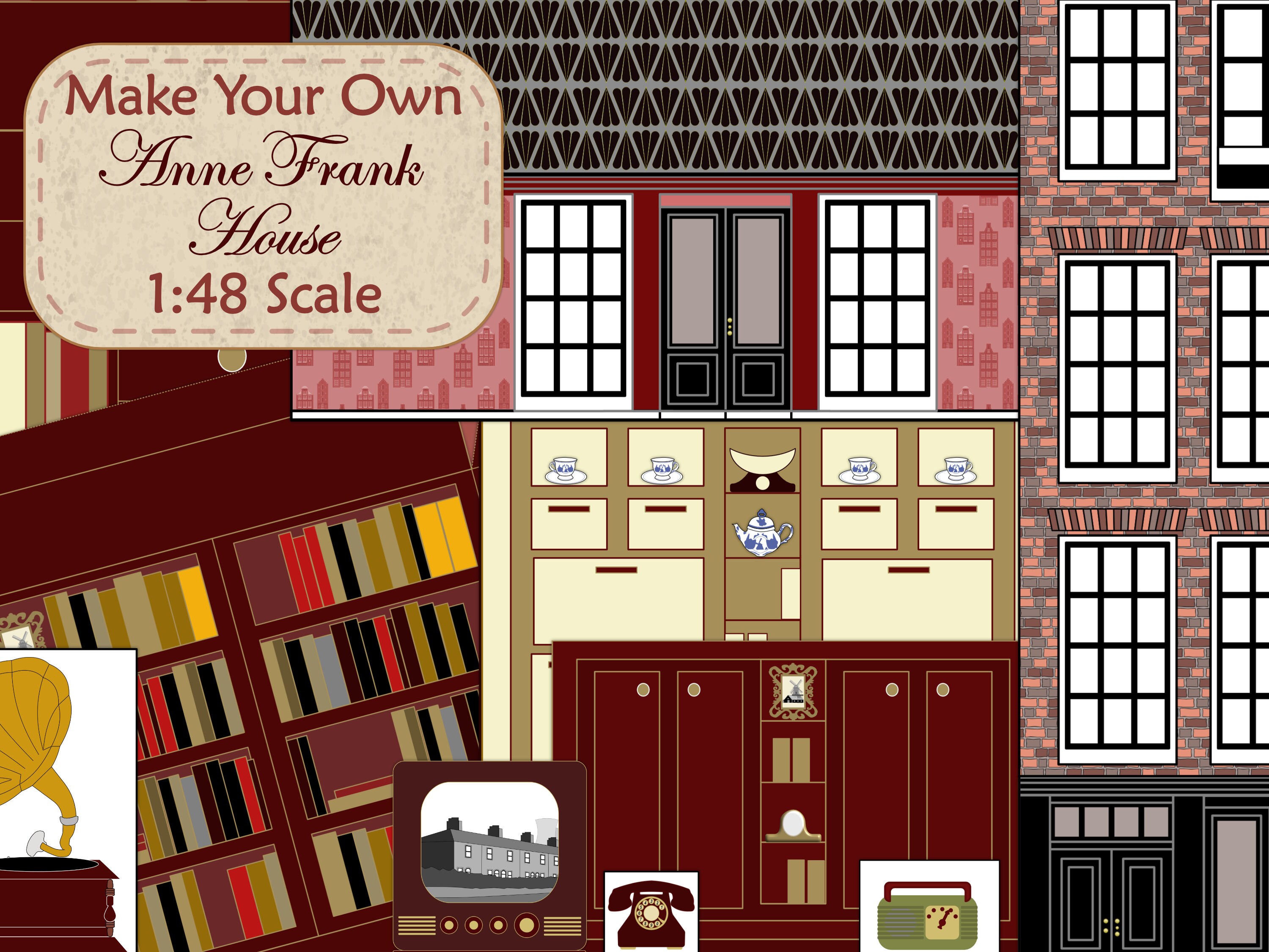 Anne Frank House 3D Construction Kit, 1:48 Scale DIY Dollhouse Kit ...