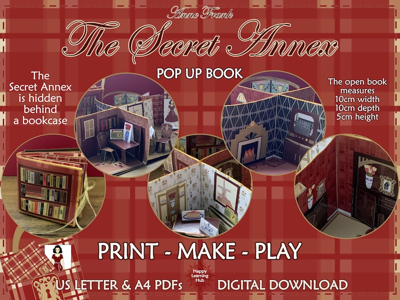 Anne Frank House, Secret Annex, Pop up Book, 1:48 Scale Miniature House ...