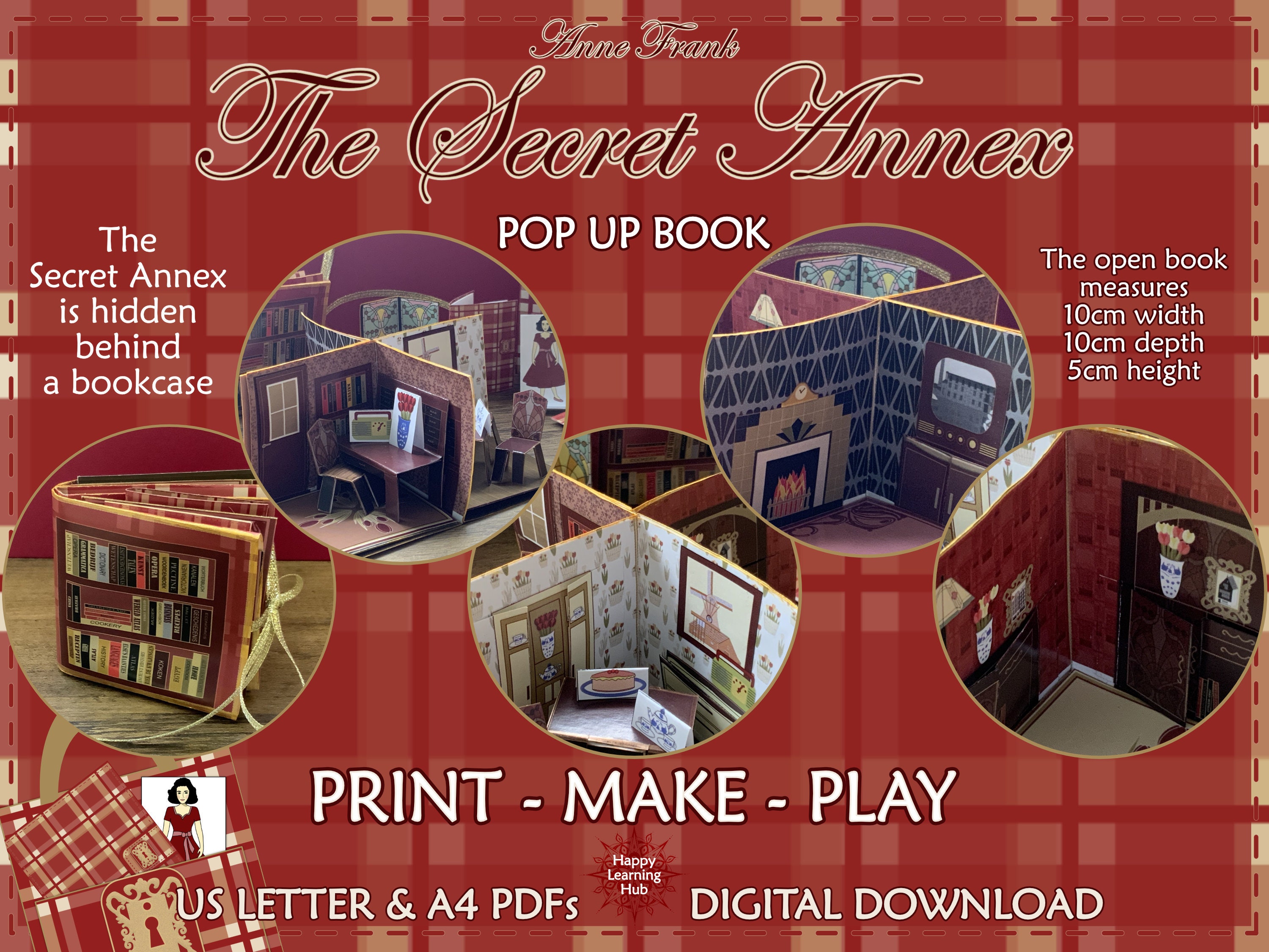 Anne Frank House, Secret Annex, Pop up Book, 1:48 Scale Miniature House ...