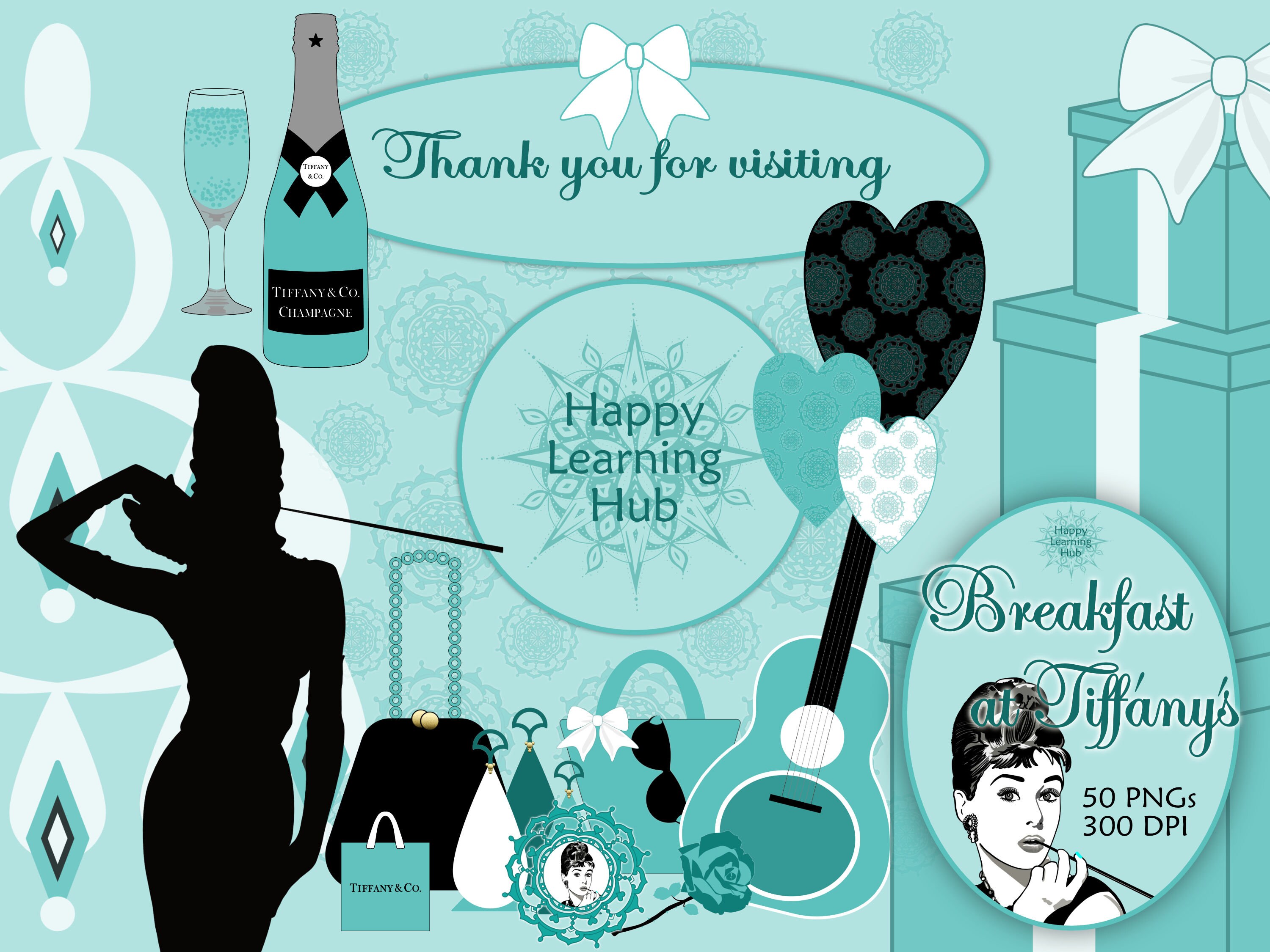 Breakfast at Tiffany's Clipart Images Audrey Hepburn - Etsy