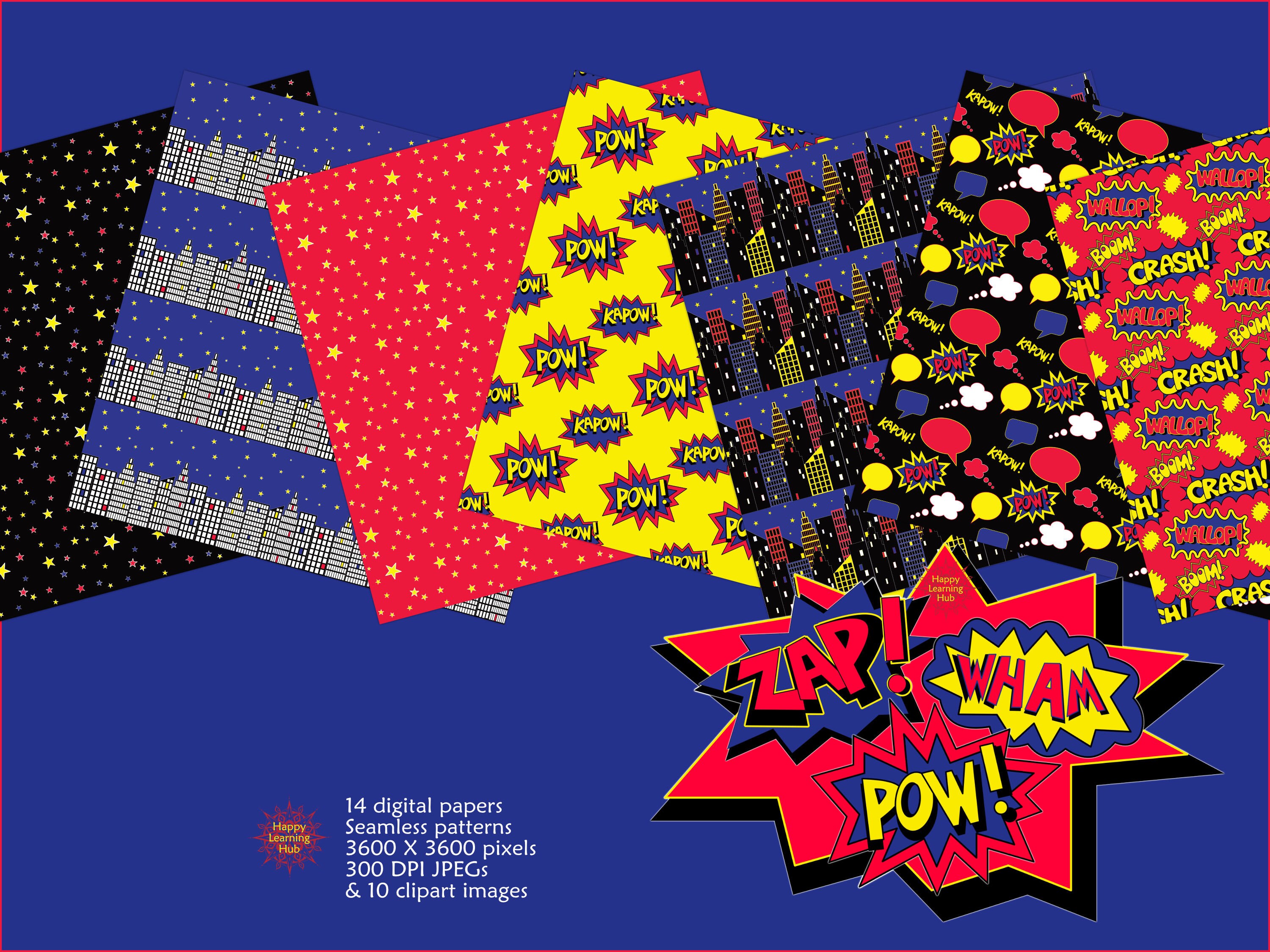 Super Hero Digital Paper, Comic Digital Wallpaper, Wonder Woman ...